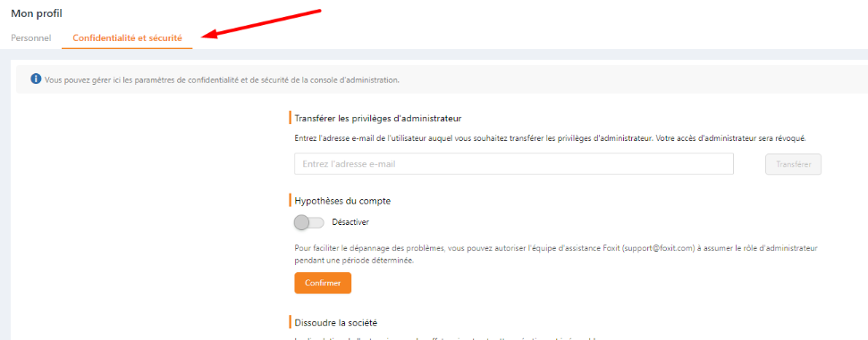Comment changer le Super Admin