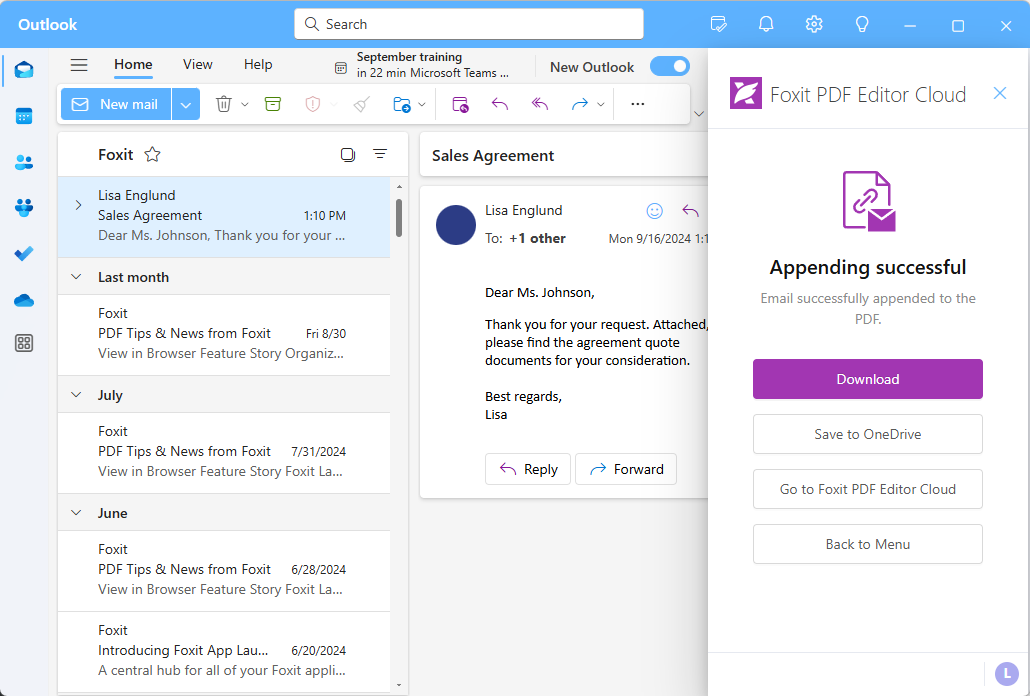 Foxit PDF Editor Cloud for Microsoft Outlook Guide
