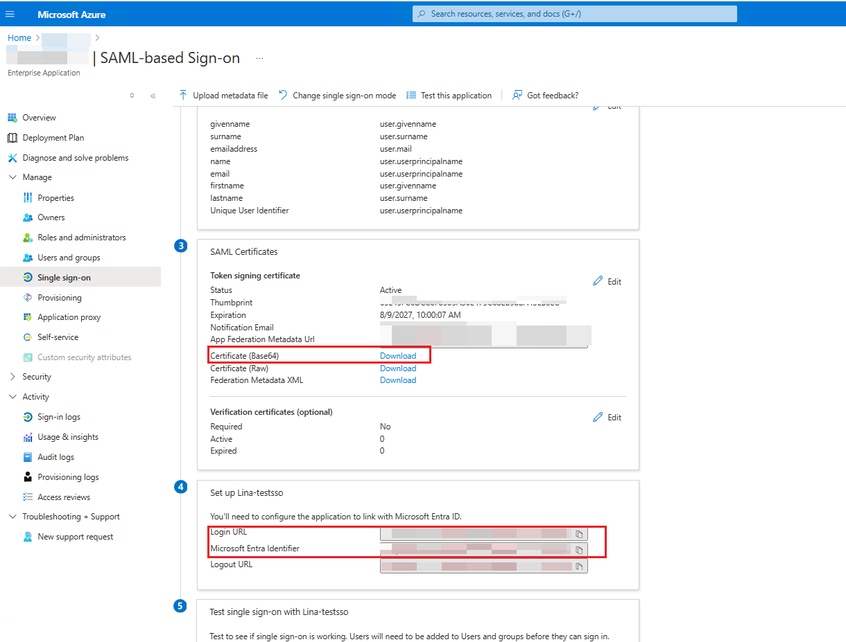 Azure Active Directory SSO/SAML Configuration
