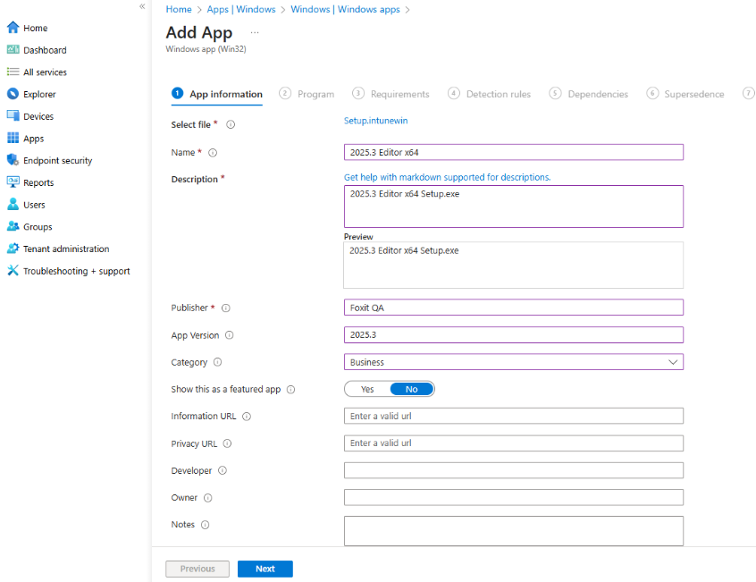 How to Deploy Foxit PDF Editor in Microsoft Intune (for ZIP ...